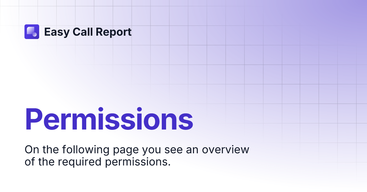 Permissions | Easy Call Report